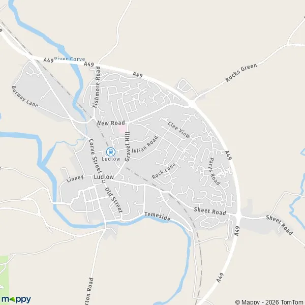 Map Ludlow: map of Ludlow, Shropshire SY8 1 and practical information
