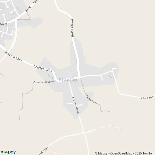 Map Drayton: map of Drayton, South Somerset TA10 0 and practical ...