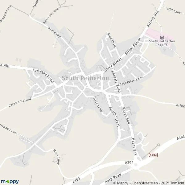 Map South Petherton: map of South Petherton, South Somerset TA13 5 and ...