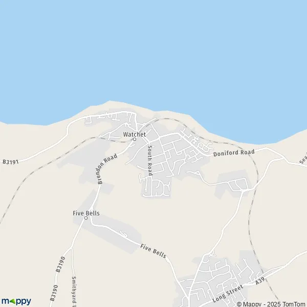 Map Watchet: map of Watchet, South Somerset TA23 0 and practical ...