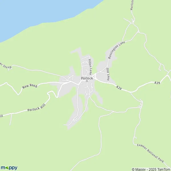Map Porlock: map of Porlock, South Somerset TA24 8 and practical ...