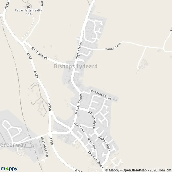 Map Bishops Lydeard: map of Bishops Lydeard, South Somerset TA4 3 and ...