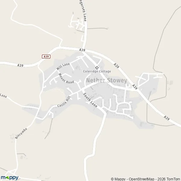 Map Nether Stowey: map of Nether Stowey, South Somerset TA5 1 and ...