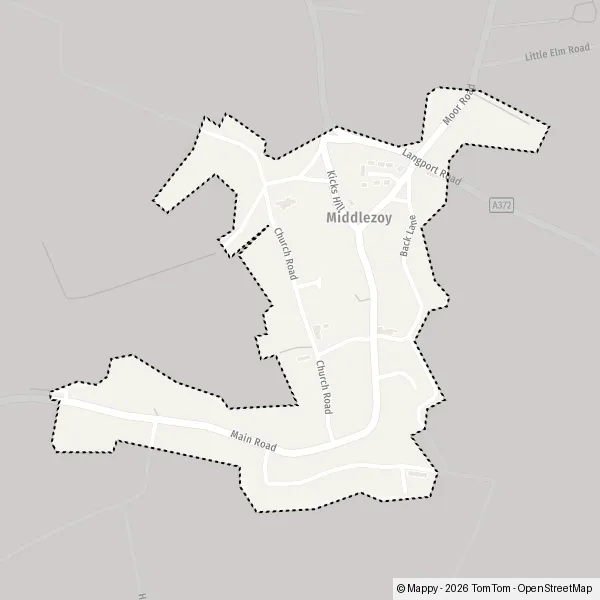 Map Middlezoy: map of Middlezoy, South Somerset TA7 0 and practical ...
