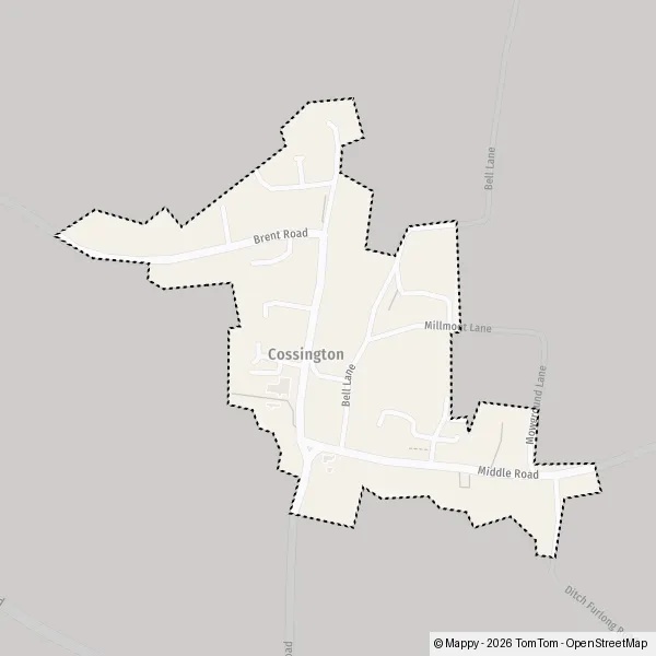 Map Cossington: map of Cossington, South Somerset TA7 8 and practical ...
