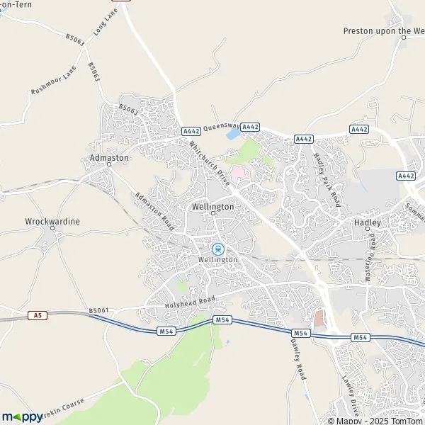 Map Wellington: map of Wellington, Telford and Wrekin TF1 3 and ...