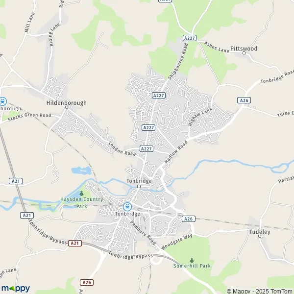 Map Tonbridge and Malling: map of Tonbridge and Malling (TN10 3) and ...