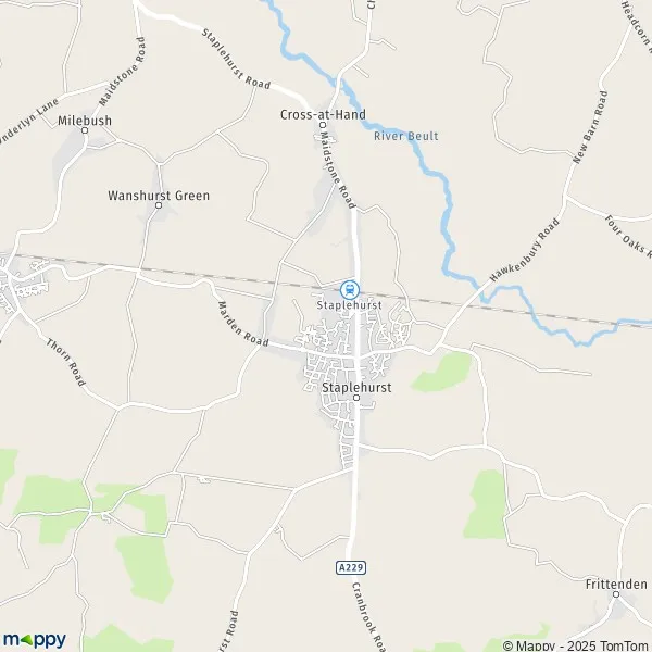 Map Staplehurst: map of Staplehurst, Maidstone TN12 0 and practical ...