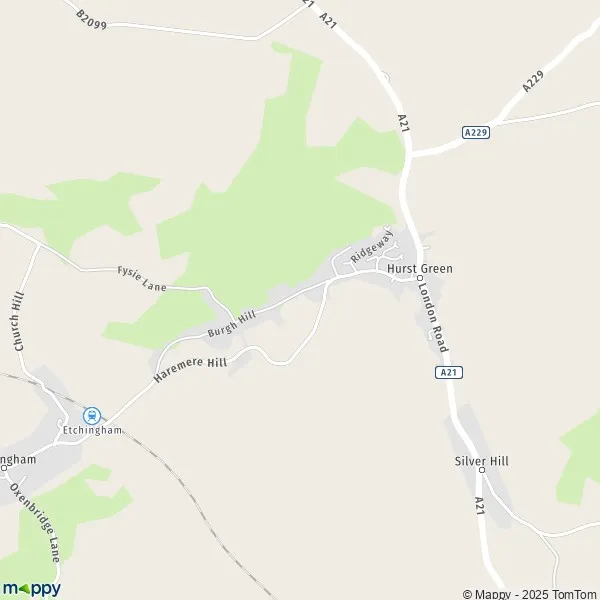 Map Hurst Green: map of Hurst Green, Rother TN19 7 and practical ...