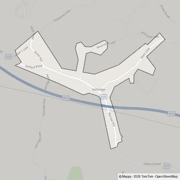 Map Sellindge: map of Sellindge, Shepway TN25 6 and practical information