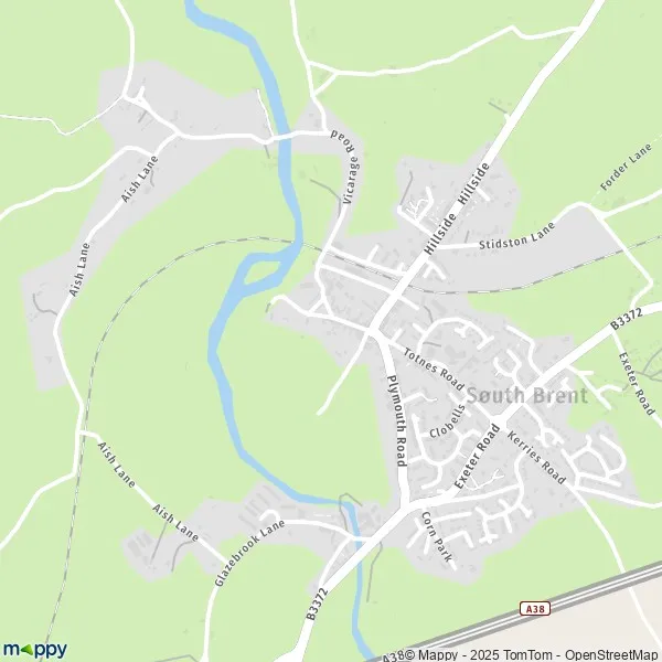 Map South Brent: map of South Brent, South Hams TQ10 9 and practical ...