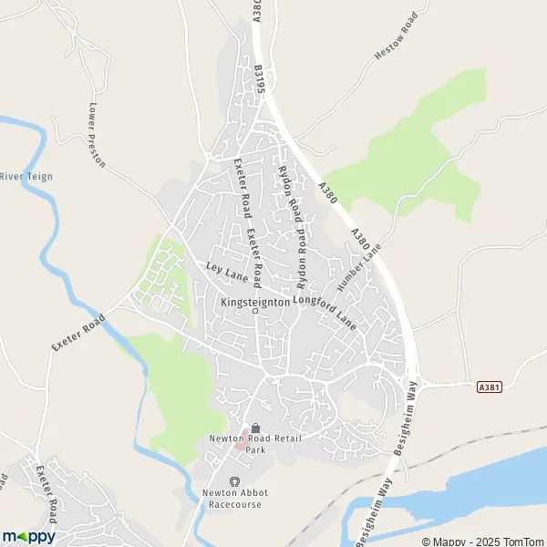Map Kingsteignton: map of Kingsteignton, Teignbridge TQ12 3 and ...