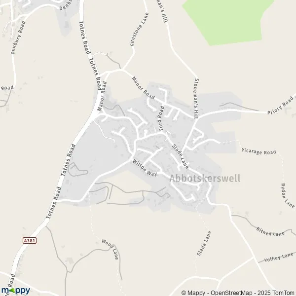 Map Abbotskerswell: map of Abbotskerswell, Teignbridge TQ12 5 and ...