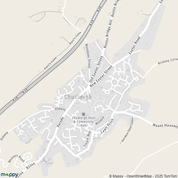 Map Chudleigh: map of Chudleigh, Teignbridge TQ13 0 and practical ...
