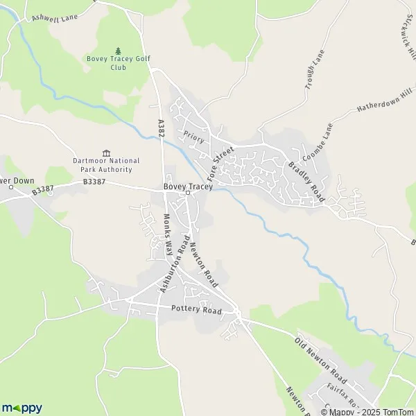 Map Bovey Tracey: map of Bovey Tracey, Teignbridge TQ13 9 and practical ...