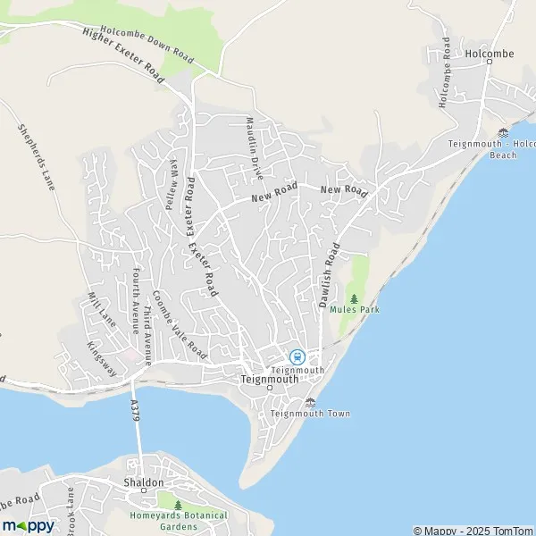 Map Teignmouth: map of Teignmouth, Teignbridge TQ14 8 and practical ...