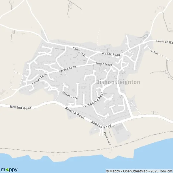 Map Bishopsteignton: map of Bishopsteignton, Teignbridge TQ14 9 and ...