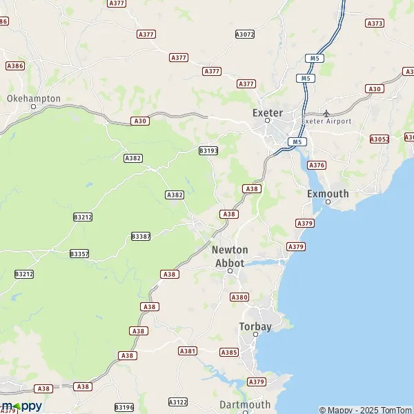 Map Teignbridge: map of Teignbridge (TQ14) and practical information