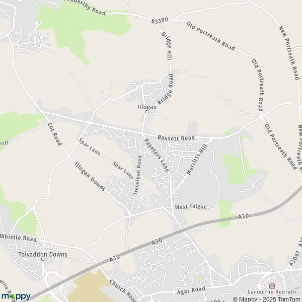 Map Illogan: map of Illogan, Cornwall TR16 4 and practical information