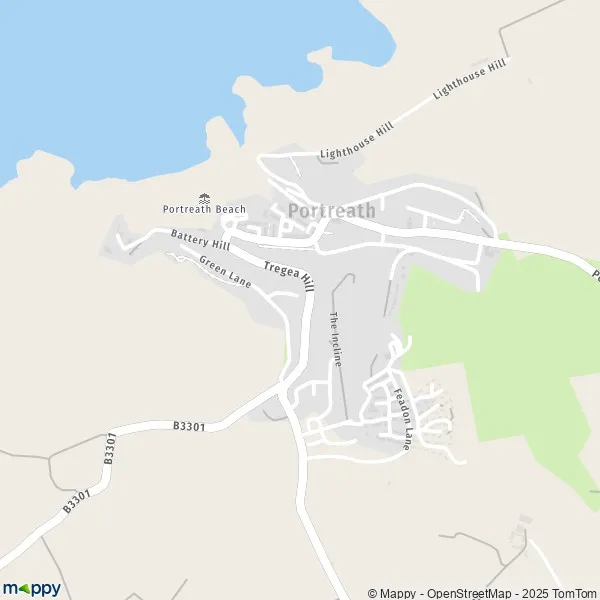 Map Portreath: map of Portreath, Cornwall TR16 4 and practical information