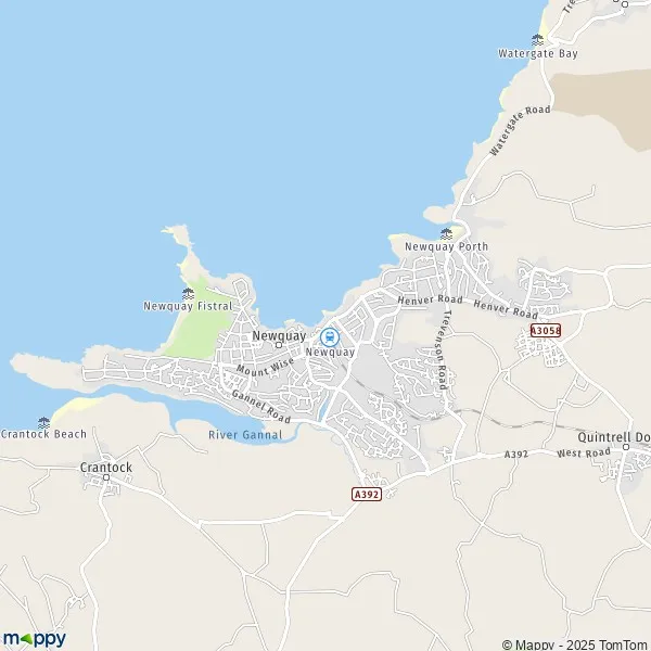 Map Newquay: map of Newquay, Cornwall TR7 1 and practical information