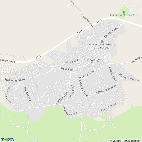 Map Guisborough: map of Guisborough, Redcar and Cleveland TS14 6 and ...