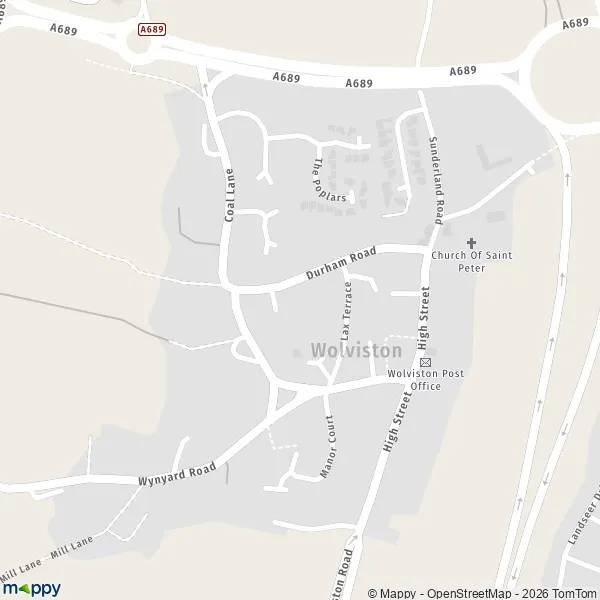 Map Wolviston: map of Wolviston, Stockton-on-Tees TS22 5 and practical ...