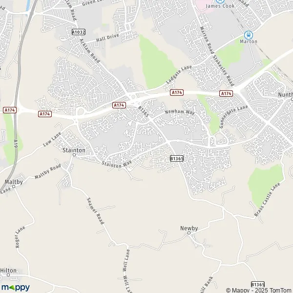 Map Stainton: map of Stainton, Middlesbrough TS8 9 and practical ...