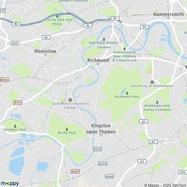 Map Richmond Park: map of Richmond Park, Richmond-upon-Thames TW10 5HX ...