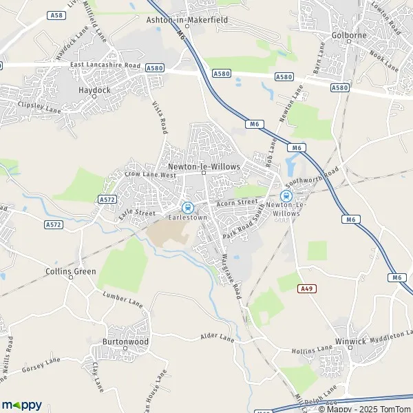 Map Newton-le-Willows: map of Newton-le-Willows, Saint Helens WA12 9 and practical information