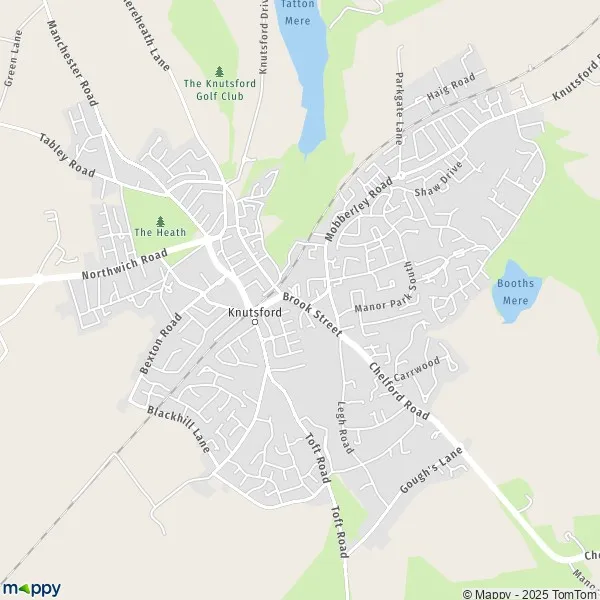 Map Knutsford: map of Knutsford, Cheshire East WA16 9 and practical ...