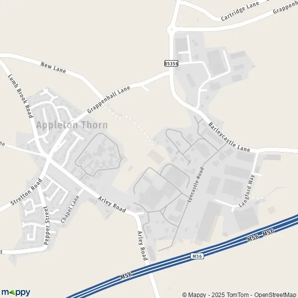 Map Appleton Thorn: map of Appleton Thorn, Warrington WA4 4 and ...
