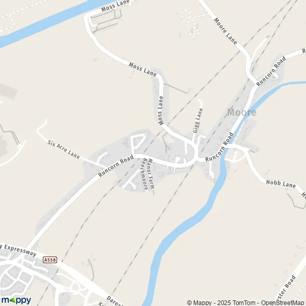 Map Moore: map of Moore, Halton WA4 6 and practical information