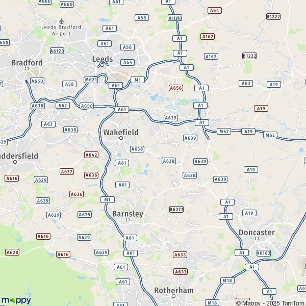 Map Wakefield: map of Wakefield (WF1 1) and practical information