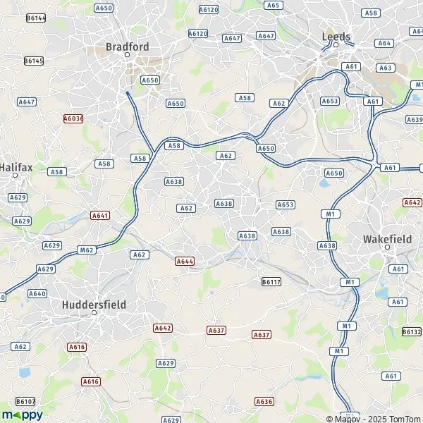 Map Dewsbury: map of Dewsbury, Kirklees WF13 1 and practical information