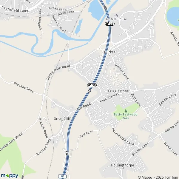 Map Crigglestone: map of Crigglestone, Wakefield WF4 3 and practical ...