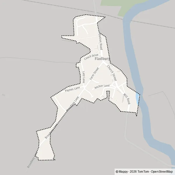 Map Fladbury: map of Fladbury, Wychavon WR10 2 and practical information