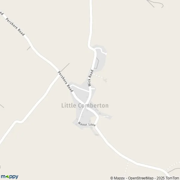 Map Little Comberton: map of Little Comberton, Wychavon WR10 3 and ...