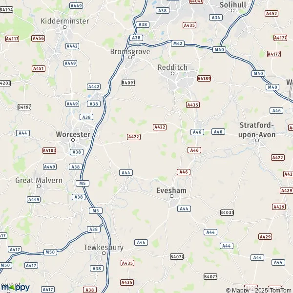 Map Wychavon: map of Wychavon (WR11 4) and practical information