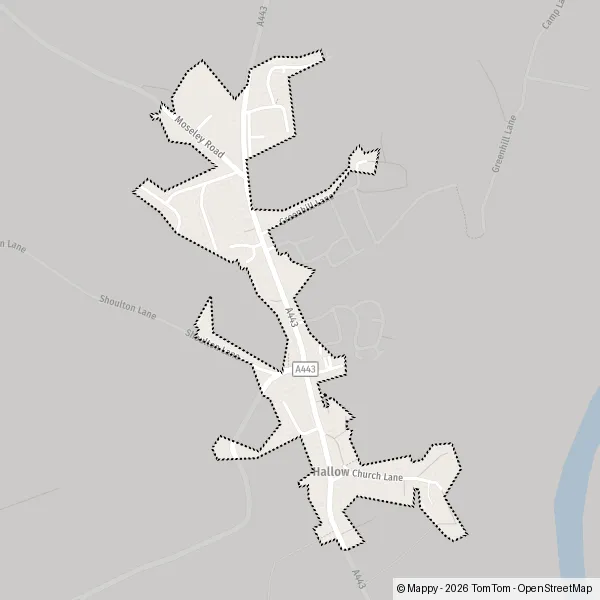 Map Hallow: map of Hallow, Malvern Hills WR2 6 and practical information