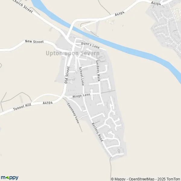 Map Upton upon Severn: map of Upton upon Severn, Malvern Hills WR8 0 ...