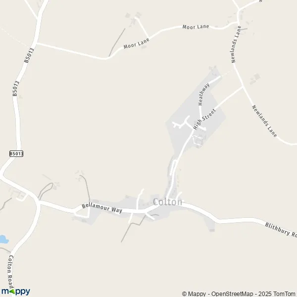 Map Colton: map of Colton, Lichfield WS15 3 and practical information