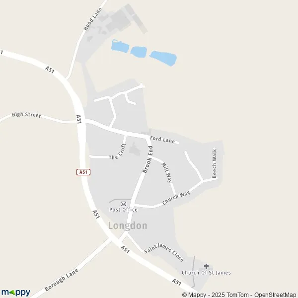 Map Longdon: map of Longdon, Lichfield WS15 4 and practical information