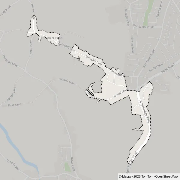 Map Lower Penn: map of Lower Penn, South Staffordshire WV4 4 and ...