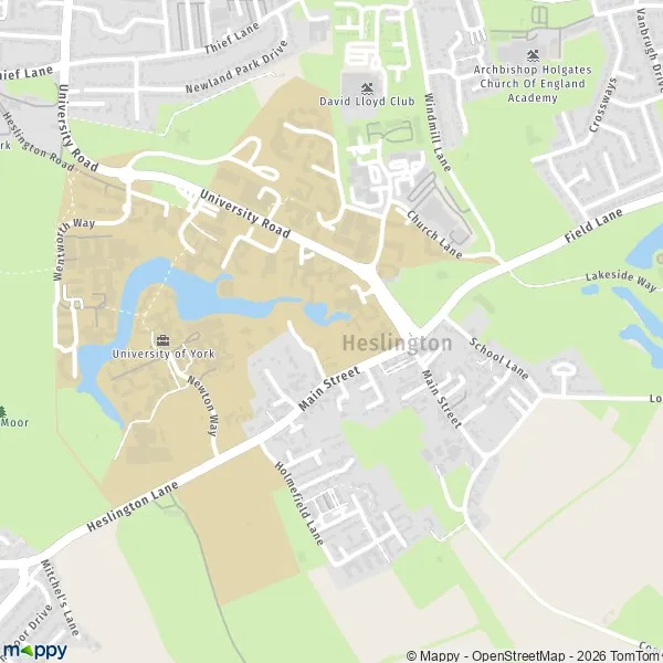 Map Heslington: map of Heslington, York YO10 5 and practical information