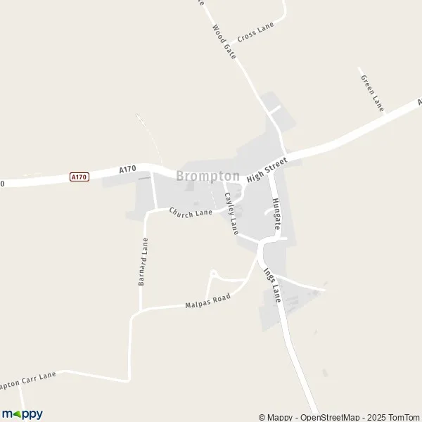 Map Brompton: map of Brompton, Hambleton YO13 9 and practical information
