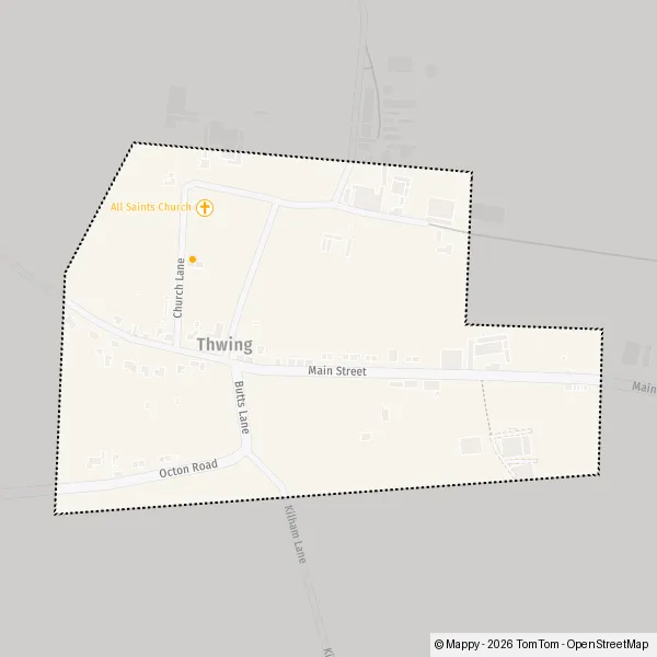 Map Thwing: map of Thwing, East Riding of Yorkshire YO25 3 and ...