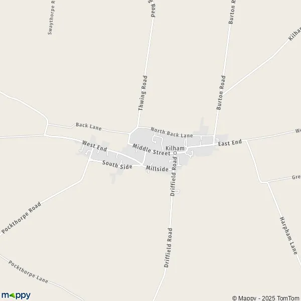 Map Kilham: map of Kilham, East Riding of Yorkshire YO25 4 and ...