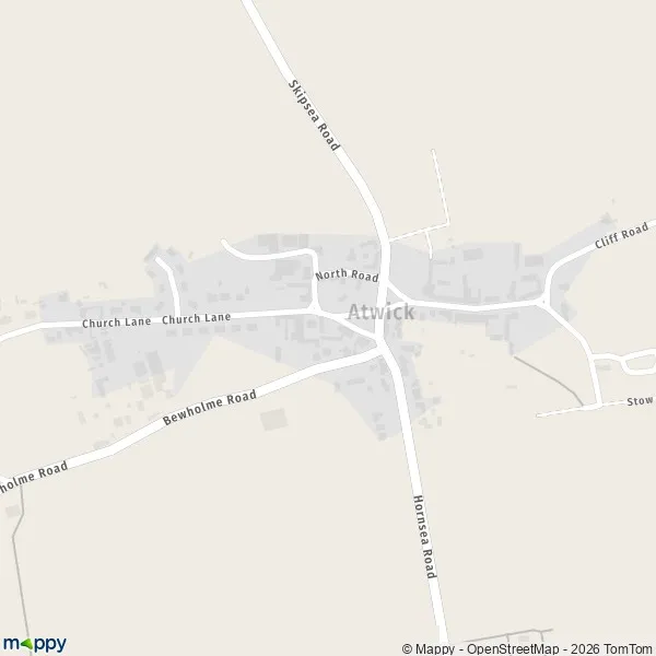 Map Atwick: map of Atwick, East Riding of Yorkshire YO25 8 and ...