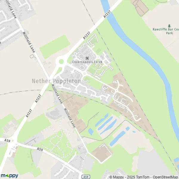 Map Nether Poppleton: map of Nether Poppleton, York YO26 6 and ...